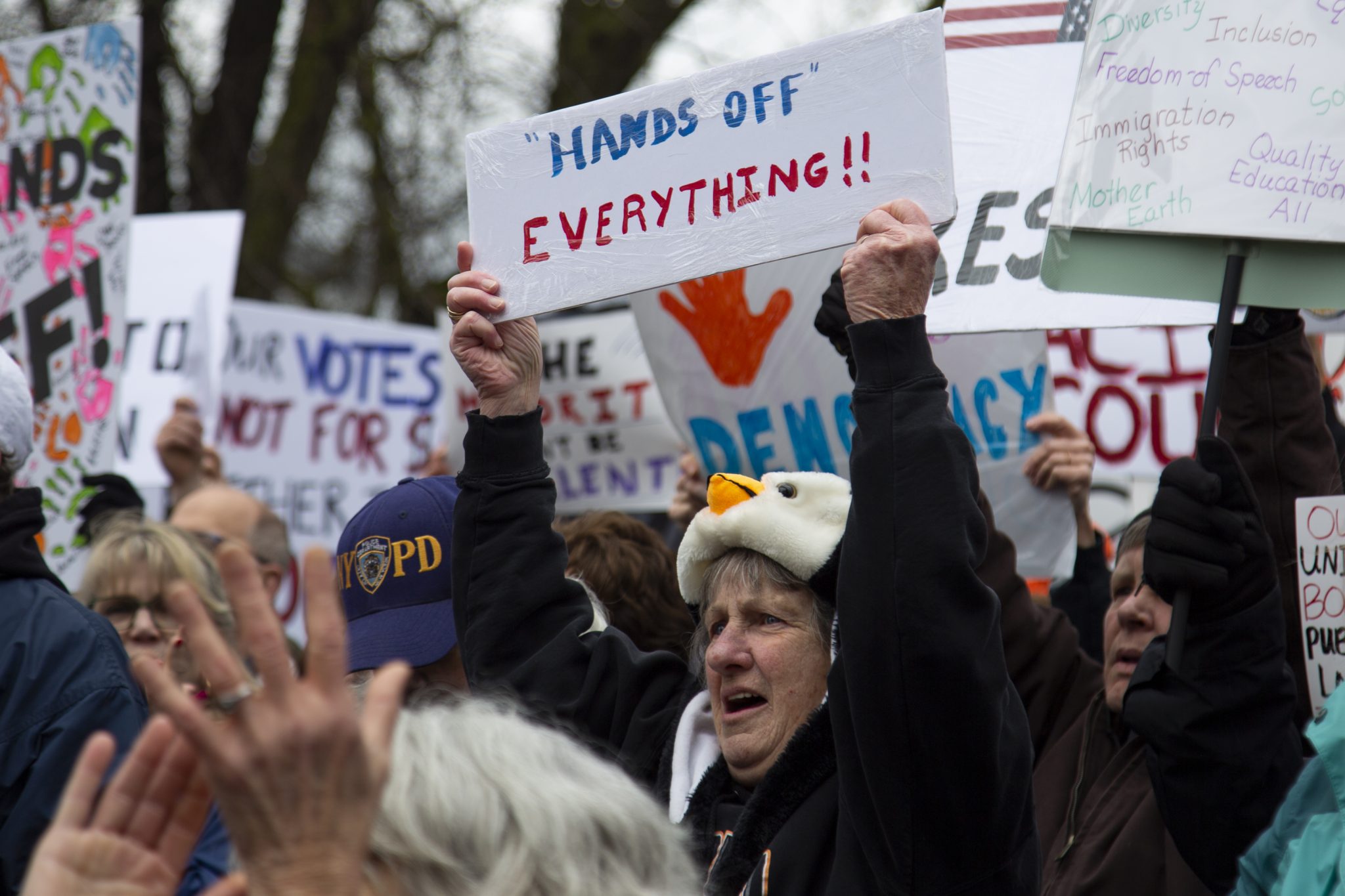 Syracuse joins national 'Hands Off!' protests against Trump administration