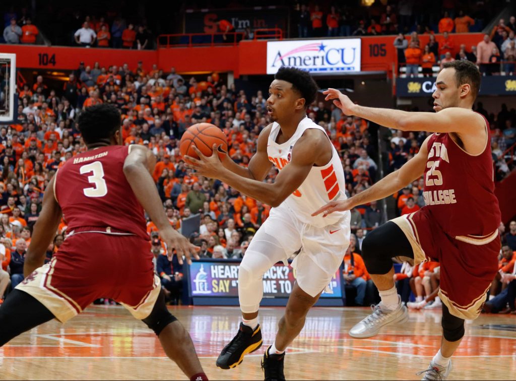 Men's basketball overtakes Boston College at home